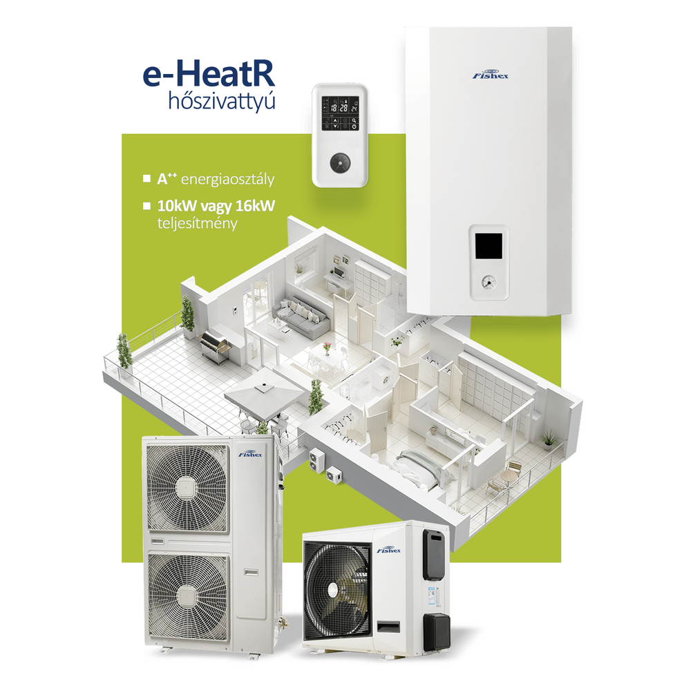Fisher e-HeatR FHF-WHS-161CE3-3F levegő-víz osztott hőszivattyú - 16 kW ...